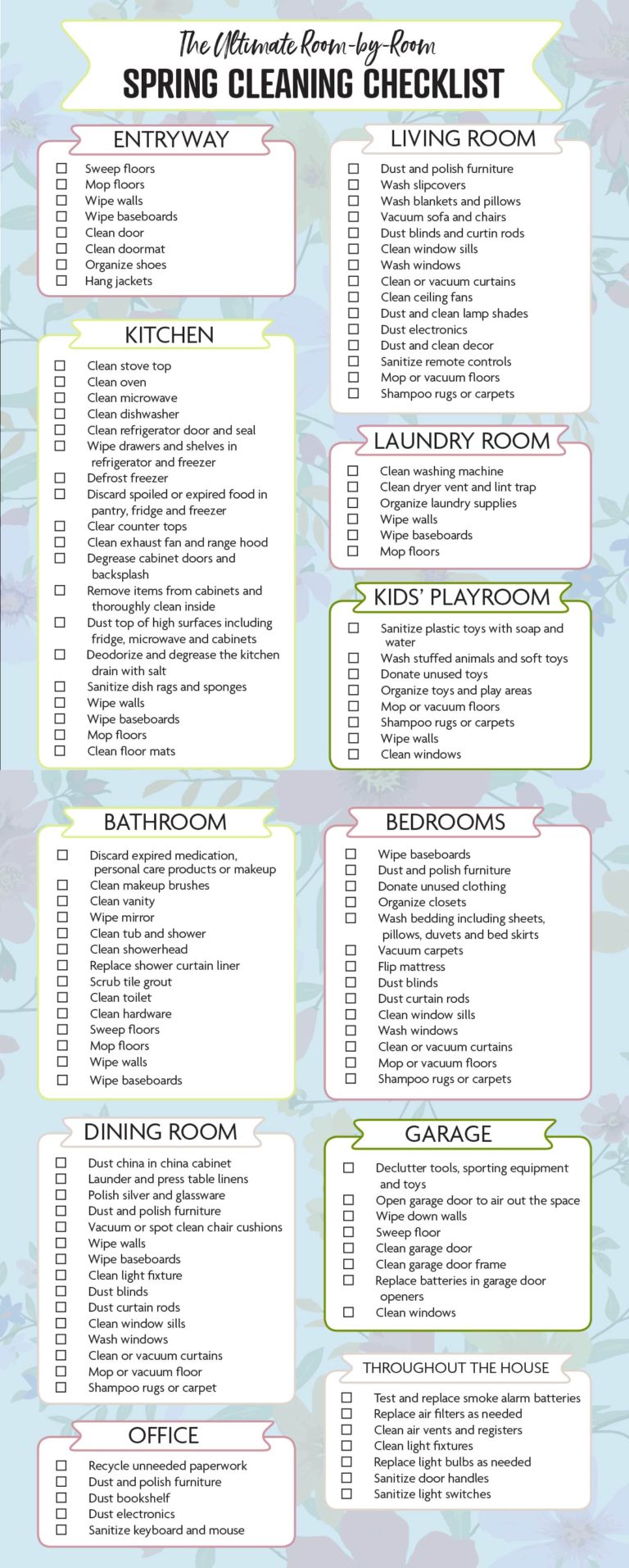 The Ultimate Room-By-Room Spring Cleaning Checklist
