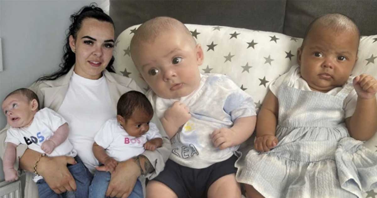 Mom stunned as twins are born with dramatically different skin tones