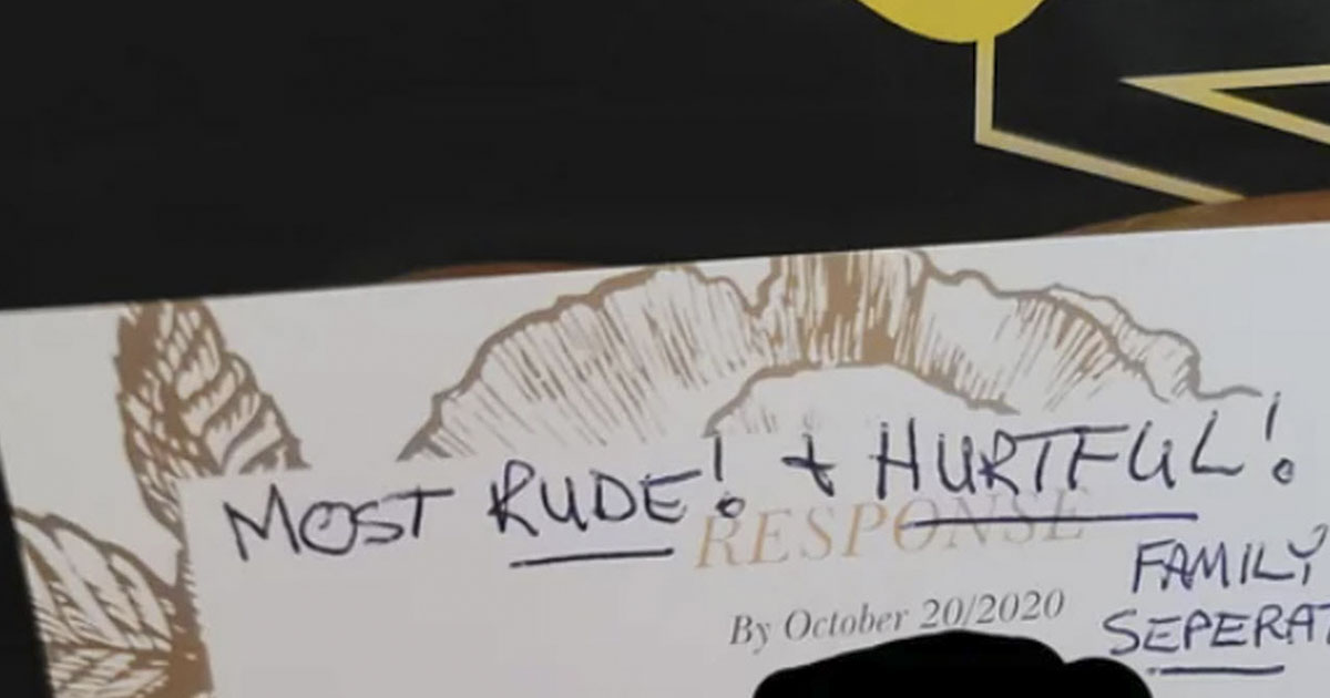 Bride Gets The Ugliest Wedding RSVP And The Internet Is Furious